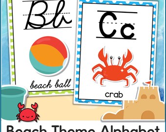 Printable Jungle Safari Theme ABC Alphabet Posters Letters A to Z Wild ...
