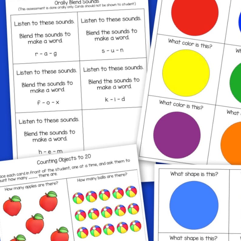 Kindergarten Skills Checklist and Assessments Math and Reading - Etsy