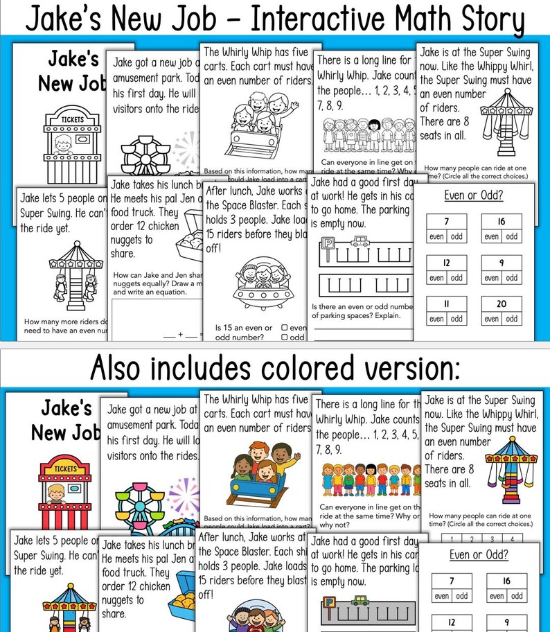 Math Stories Interactive Booklets 2nd Grade Homeschool Printable ...