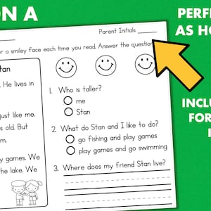 First Grade Reading Comprehension Worksheets Decodable Stories With ...
