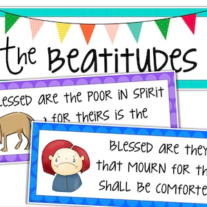 The Beatitudes Bulletin Board Set Posters & Worksheets Christian ...