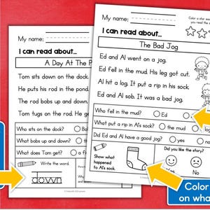 Kindergarten at Home Reading Worksheets - Sight Word Stories and ...