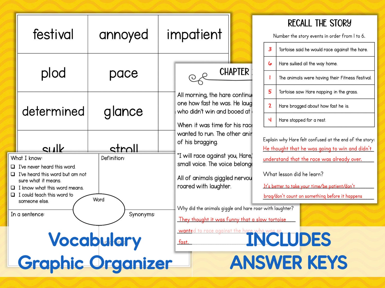 AESOP'S FABLES Printable Books Reading Comprehension - Etsy