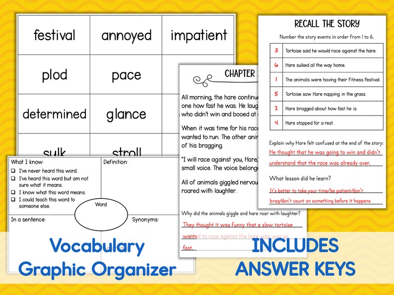 AESOP'S FABLES Printable Books Reading Comprehension - Etsy