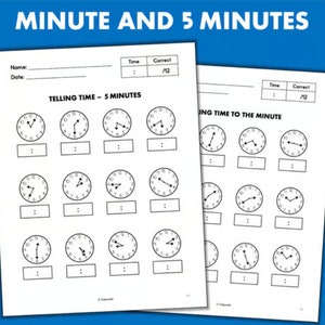 Telling Time Worksheets Practice Tests Quiz Assessments Math Homeschool ...