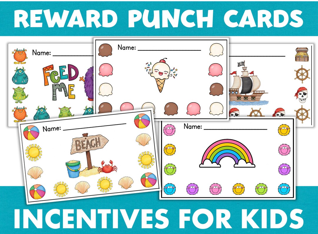 Punch Cards for Kids Behavior Management Rewards Goal - Etsy