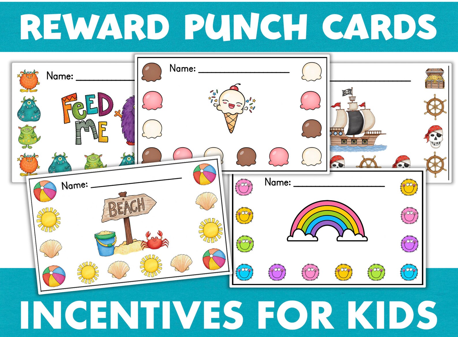 Punch Cards for Kids Behavior Management Rewards Goal - Etsy