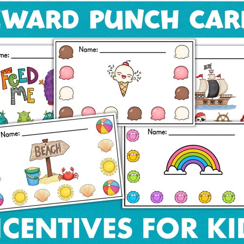 Punch Cards for Kids Behavior Management Rewards Goal - Etsy