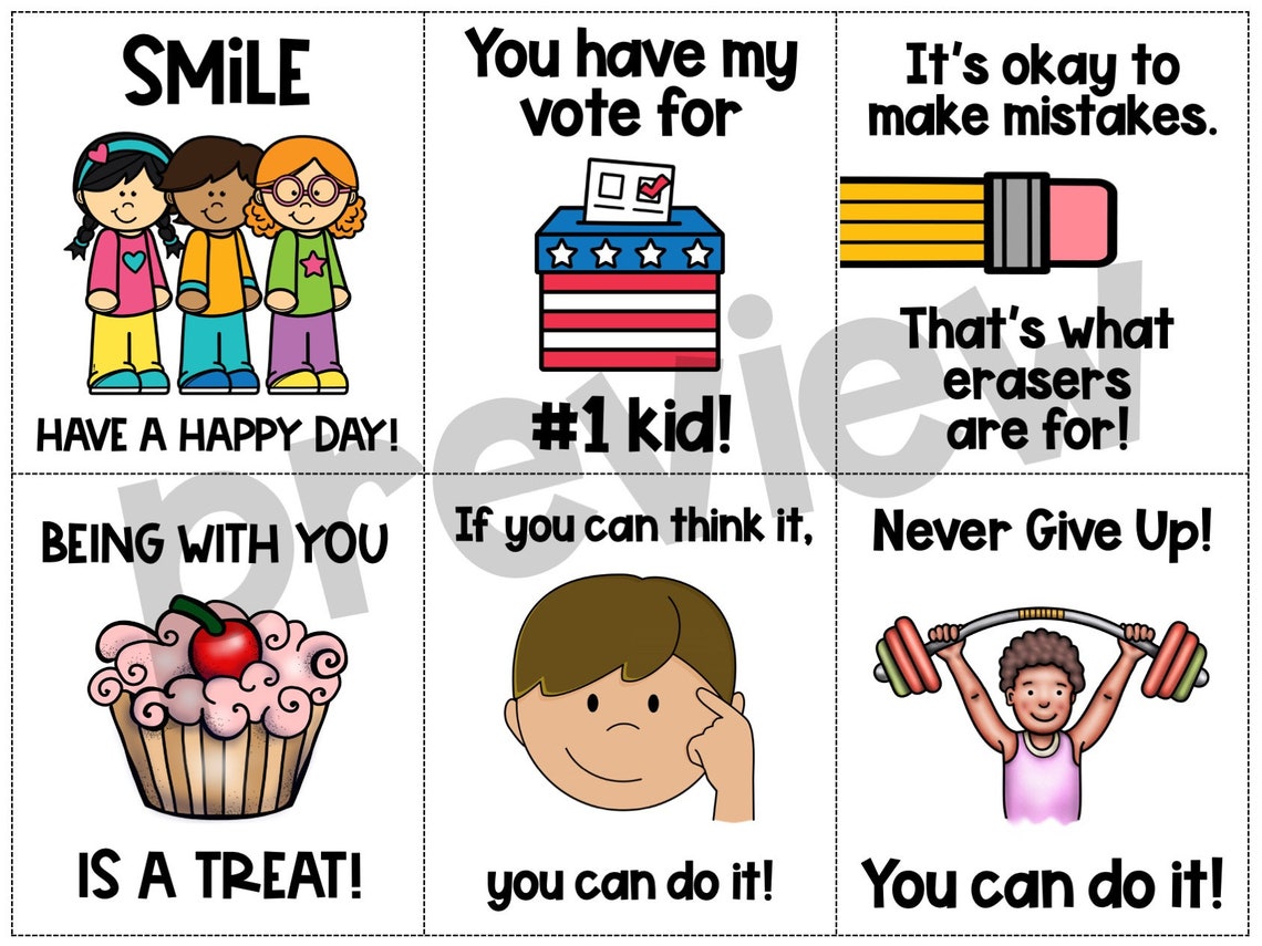 Cute Printable LUNCH BOX NOTES Positive Encouragement for Kids - Etsy