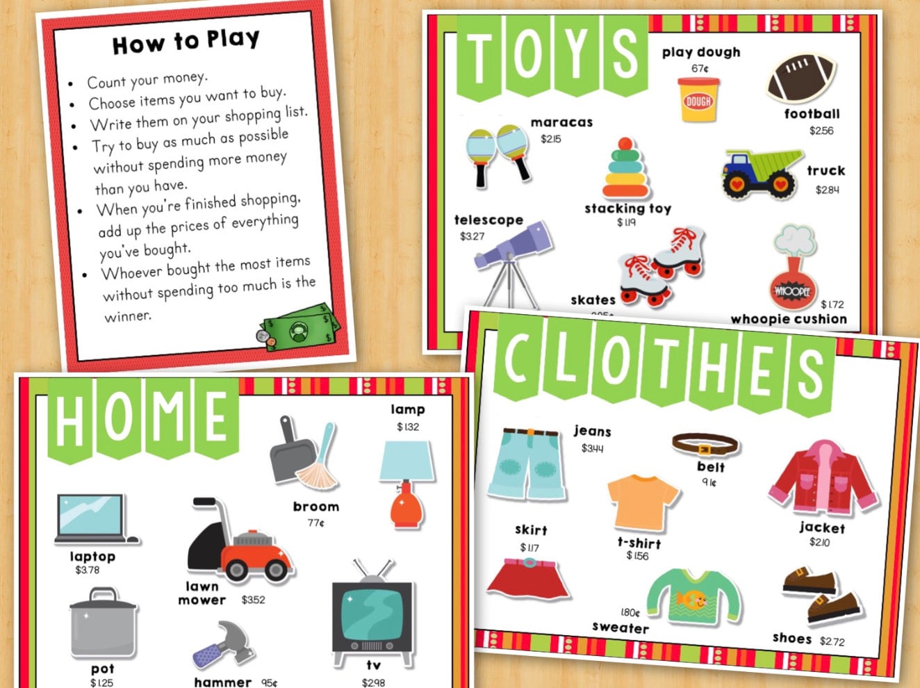 Printable Money Games Activities Worksheets for Kids Learn to | Etsy