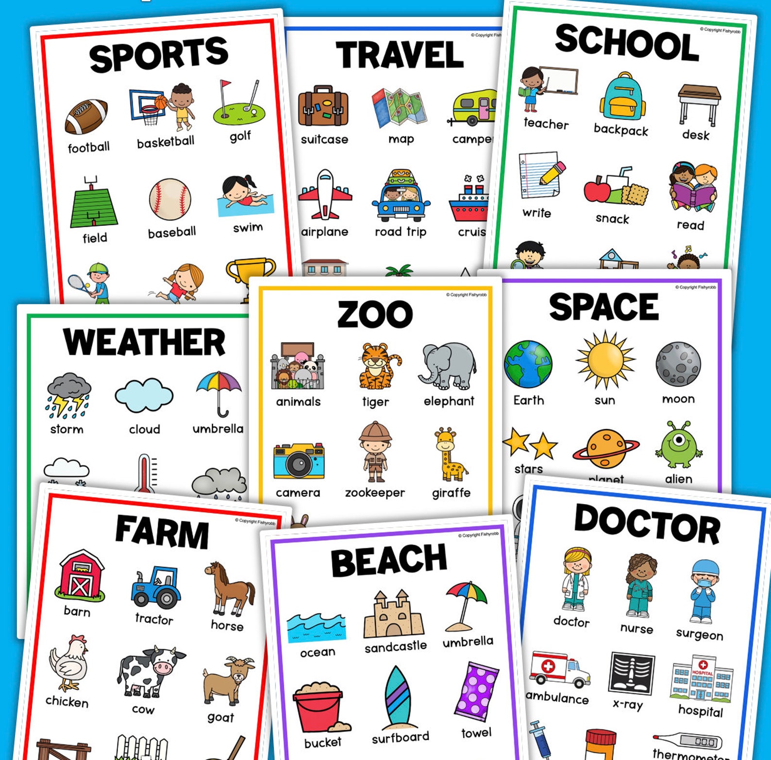 WRITING CENTER Posters Themed Word Lists Anchor Charts Banner - Etsy