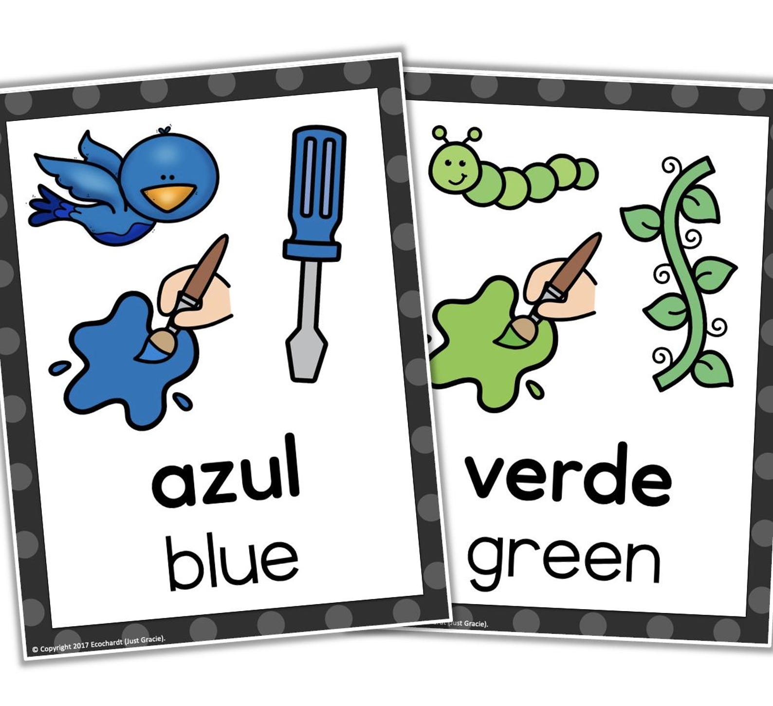 Los Colores SPANISH Color Posters Bilingual Spanish Classroom Decor - Etsy