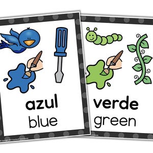 Los Colores SPANISH Color Posters Bilingual Spanish Classroom Decor - Etsy