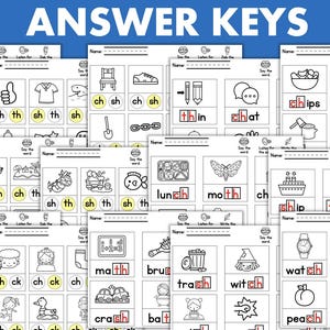 Kindergarten 1st Grade Phonics Learn to Read Digraphs Worksheets Game ...