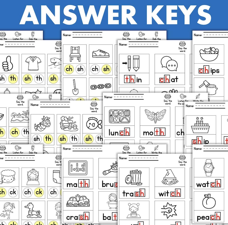 Phonics Learn to Read Words With Digraphs Worksheets Game Kindergarten ...
