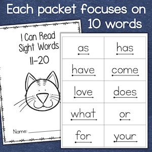 100 Printable Sight Words Worksheets & Flashcards Kindergarten 1st ...