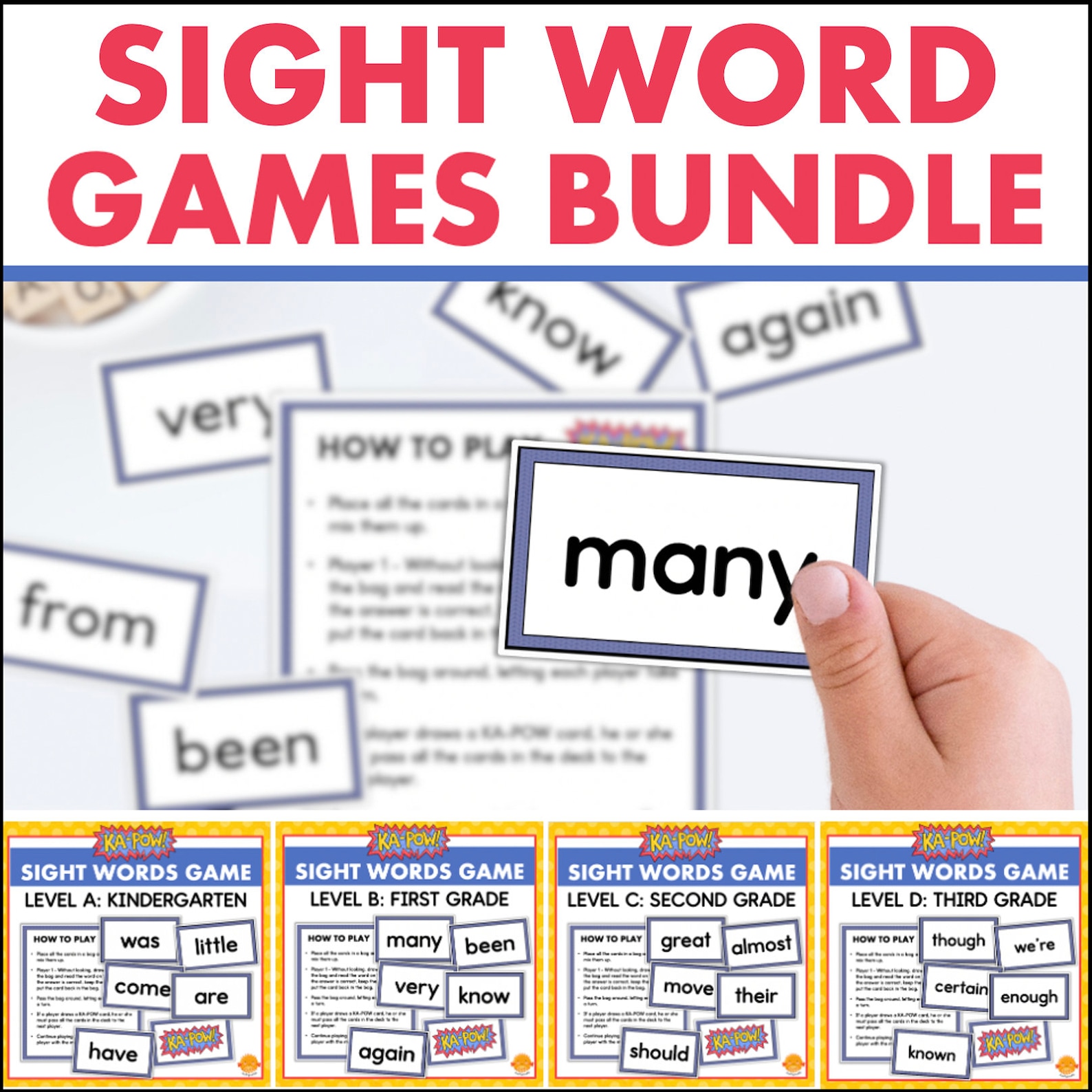 Sight Word Games Bundle Kindergarten 1st 2nd 3rd Grade - Etsy