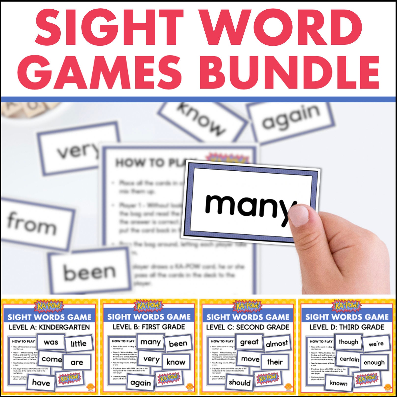 Sight Word Games Bundle Kindergarten 1st 2nd 3rd Grade - Etsy