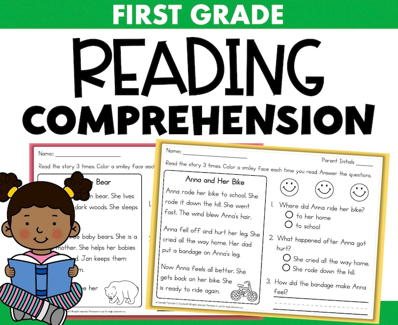 First Grade Reading Comprehension Worksheets Decodable Stories - Etsy