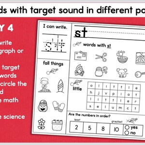 Kindergarten Daily Reading and Math Practice Worksheets - Sight Words ...