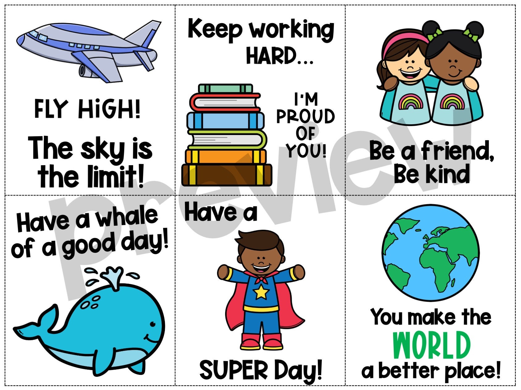 Cute Printable LUNCH BOX NOTES Positive Encouragement for Kids - Etsy