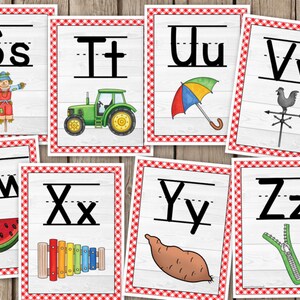 Printable Farm Theme Alphabet Posters ABC Letters Classroom Decor ...