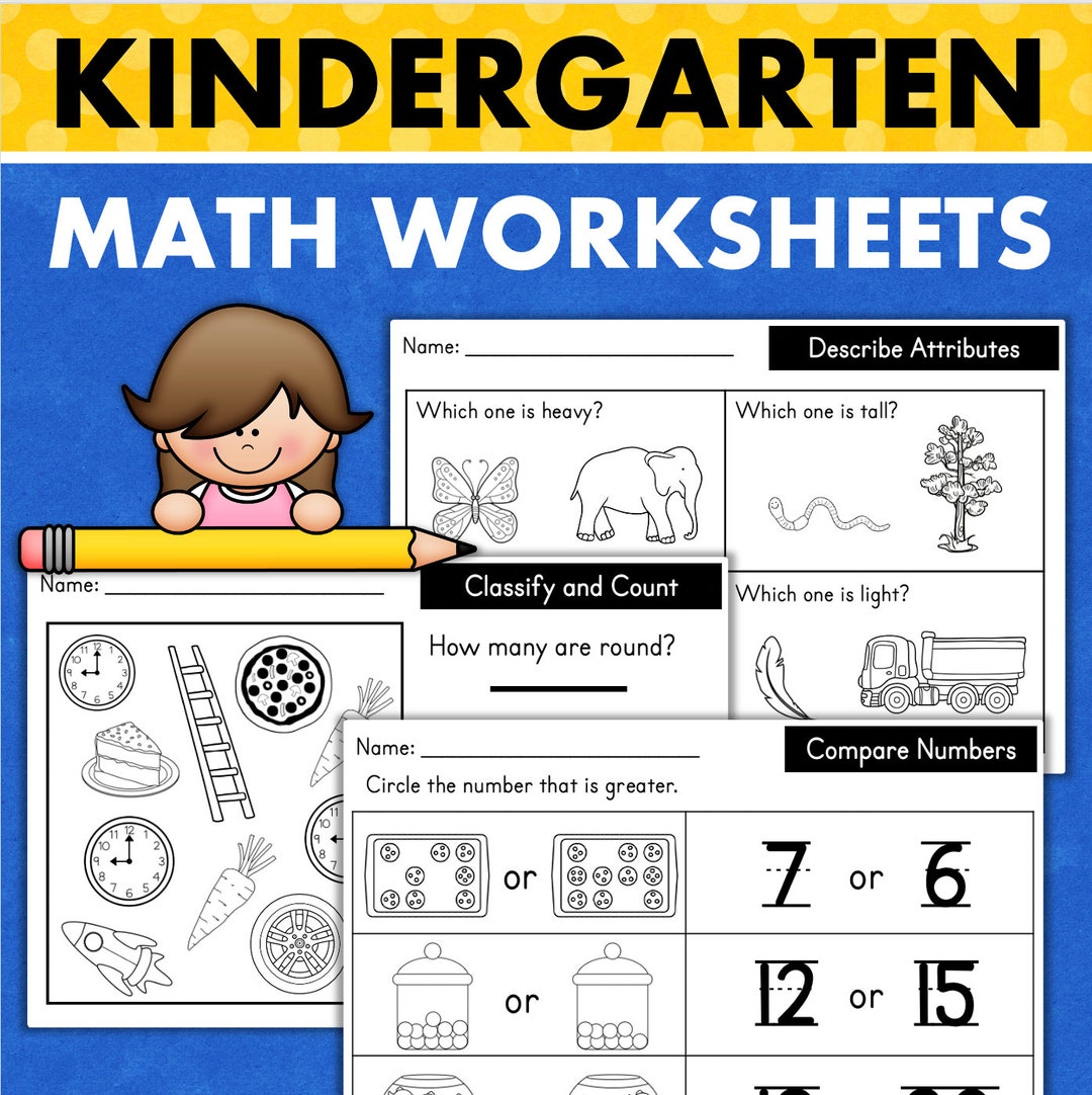 Kindergarten MATH Worksheets & Assessments Homeschool Classroom School ...
