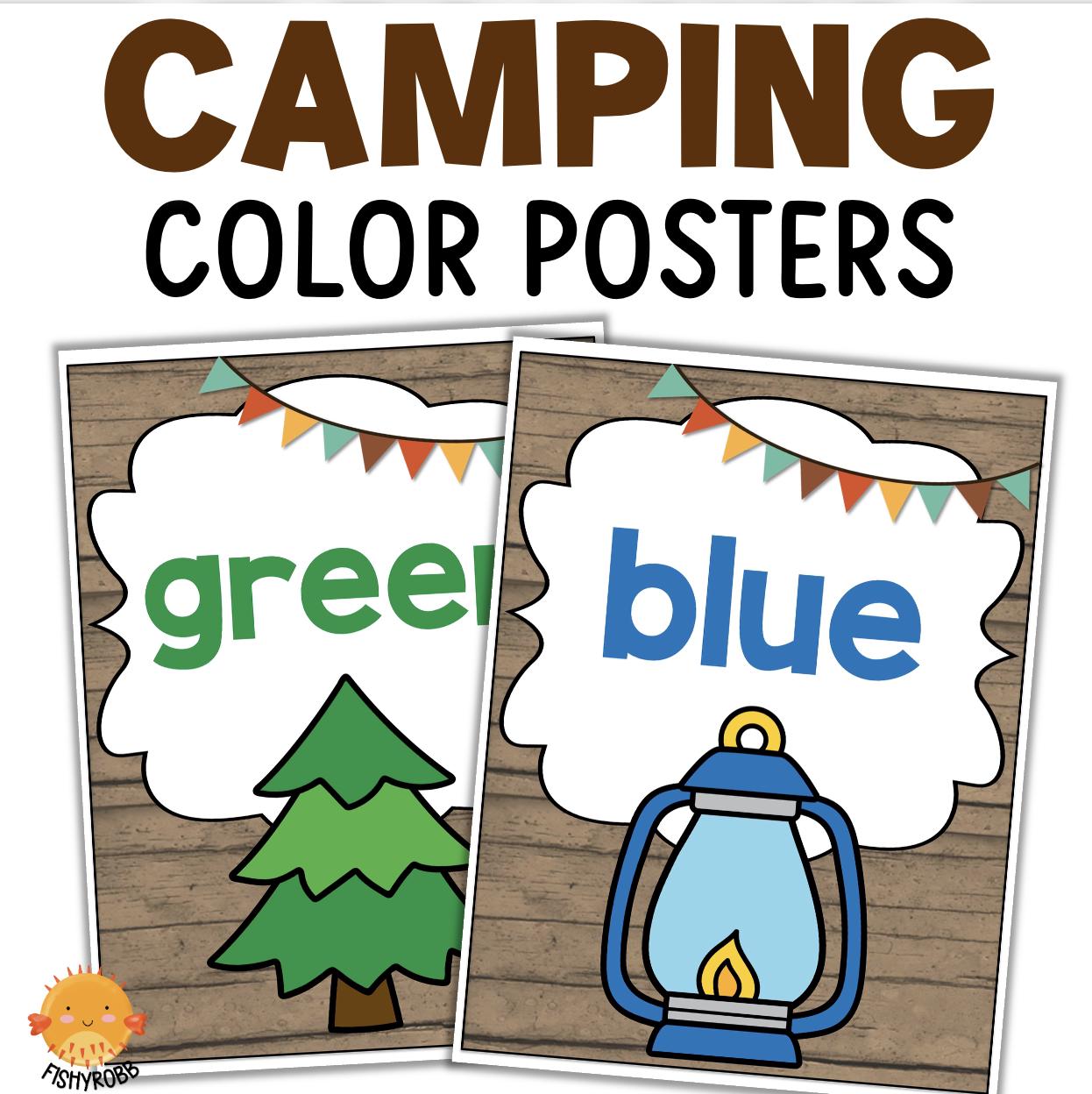 Printable Camping Theme COLOR Posters Classroom Decor Learning Colors ...