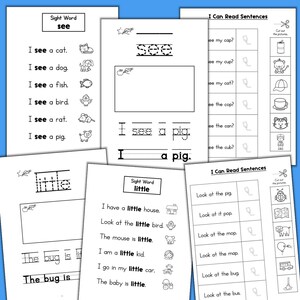 Kindergarten Sight Word Sentences Learn to Read Worksheets & Activities ...