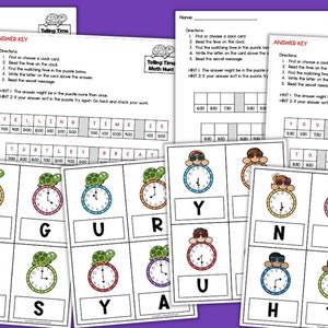 1st Grade Math Activities BUNDLE Addition Subtraction Telling Time ...