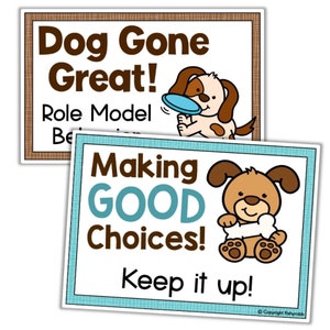 Dog Puppy Theme Behavior Clip Chart Kindergarten First Second Grade for ...