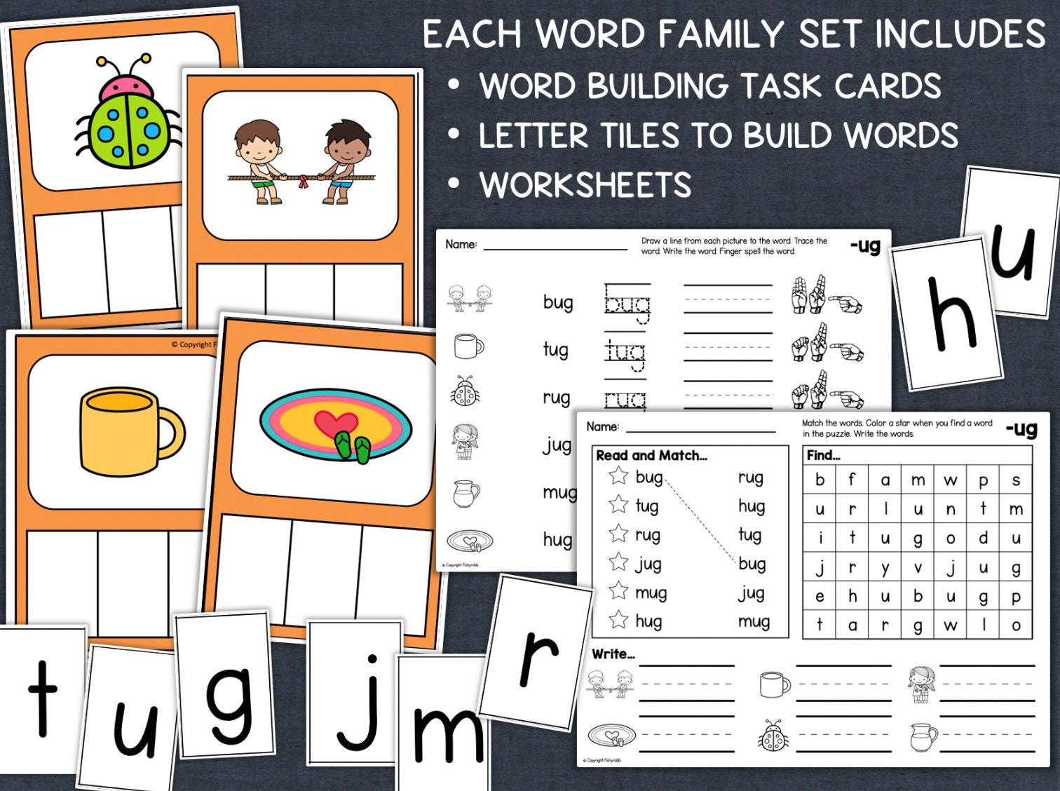 Learn to Read CVC Word Families Phonics Printable Worksheets ...