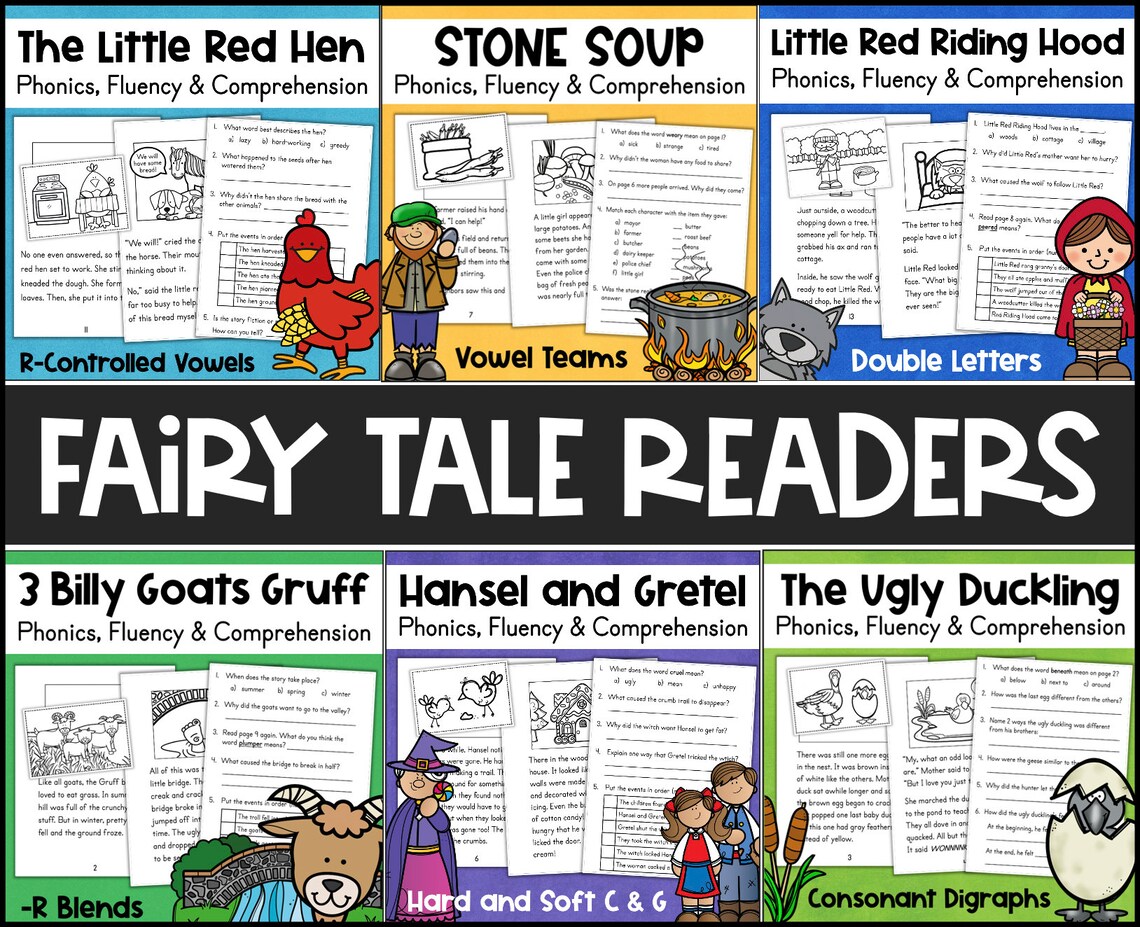 FAIRY TALES Decodable Readers Printable Books & Phonics Skills - Etsy