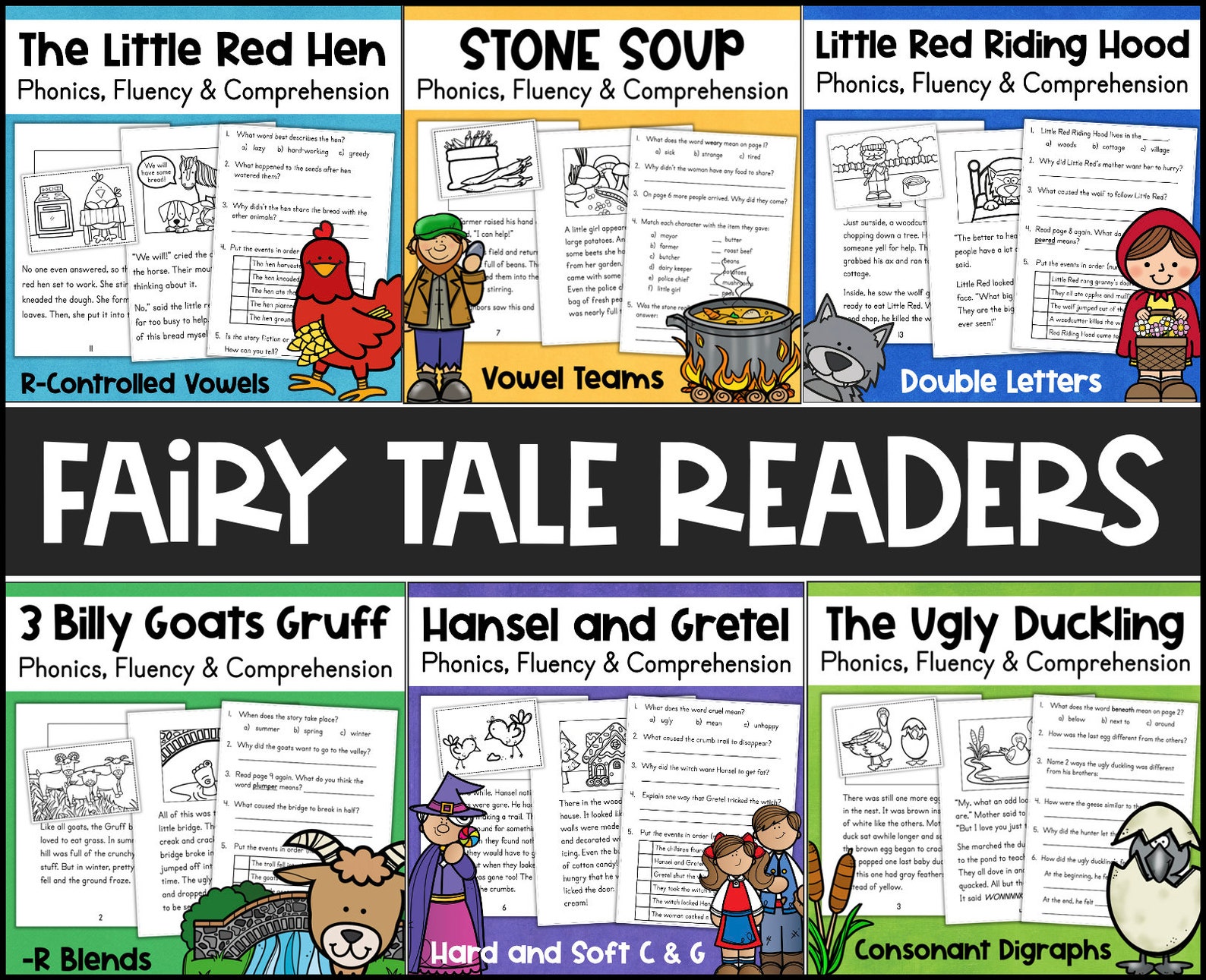 FAIRY TALES Decodable Readers Printable Books & Phonics Skills - Etsy