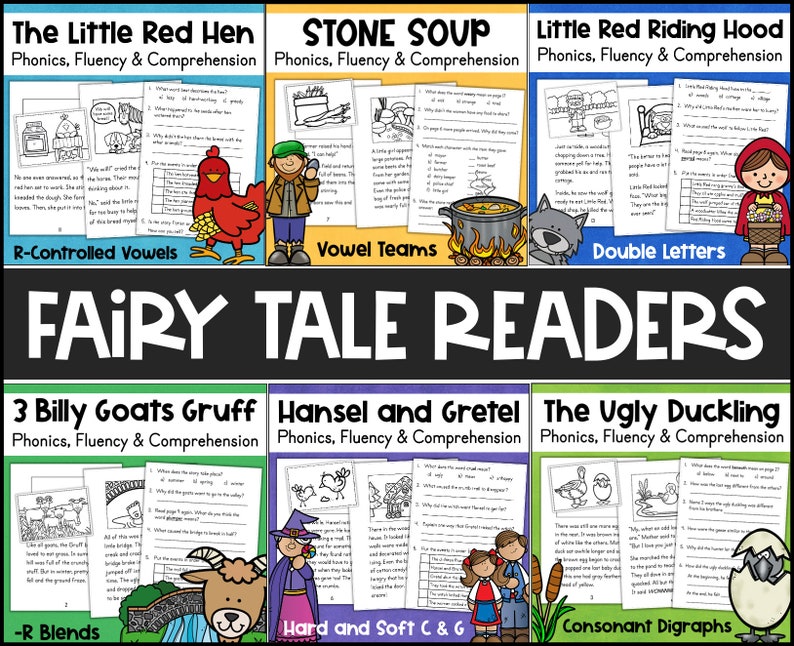 FAIRY TALES Decodable Readers Printable Books & Phonics Skills - Etsy