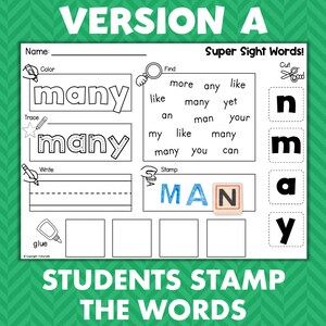 Kindergarten 1st Grade Sight Words 100 Practice Worksheets High ...