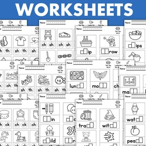 Kindergarten 1st Grade Phonics Learn to Read Digraphs Worksheets Game ...