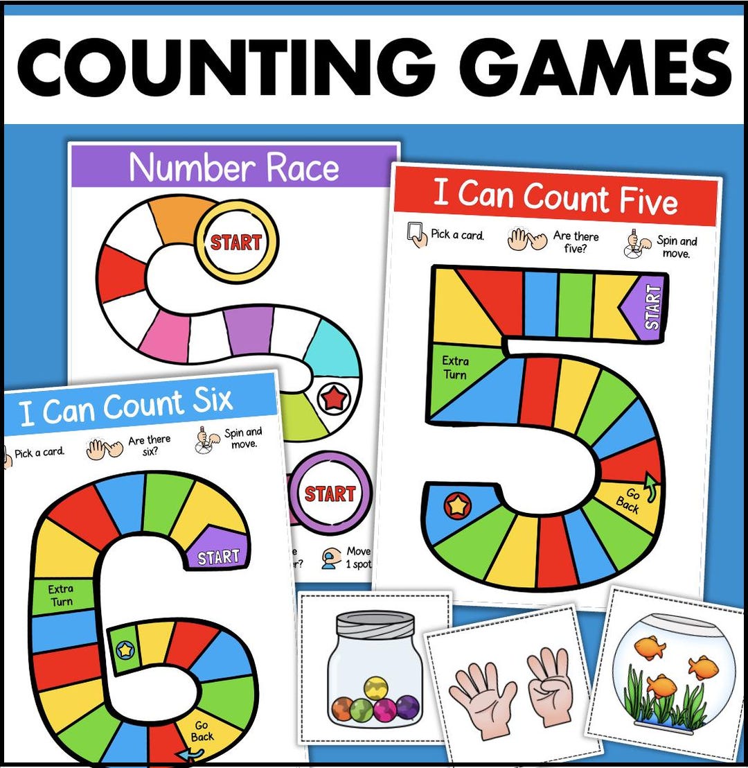 Learning Numbers Printable Games and Worksheets Prek Kindergarten Math ...