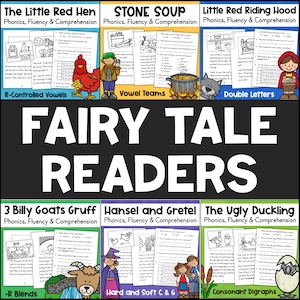 FAIRY TALES Decodable Readers Printable Books & Phonics Skills ...
