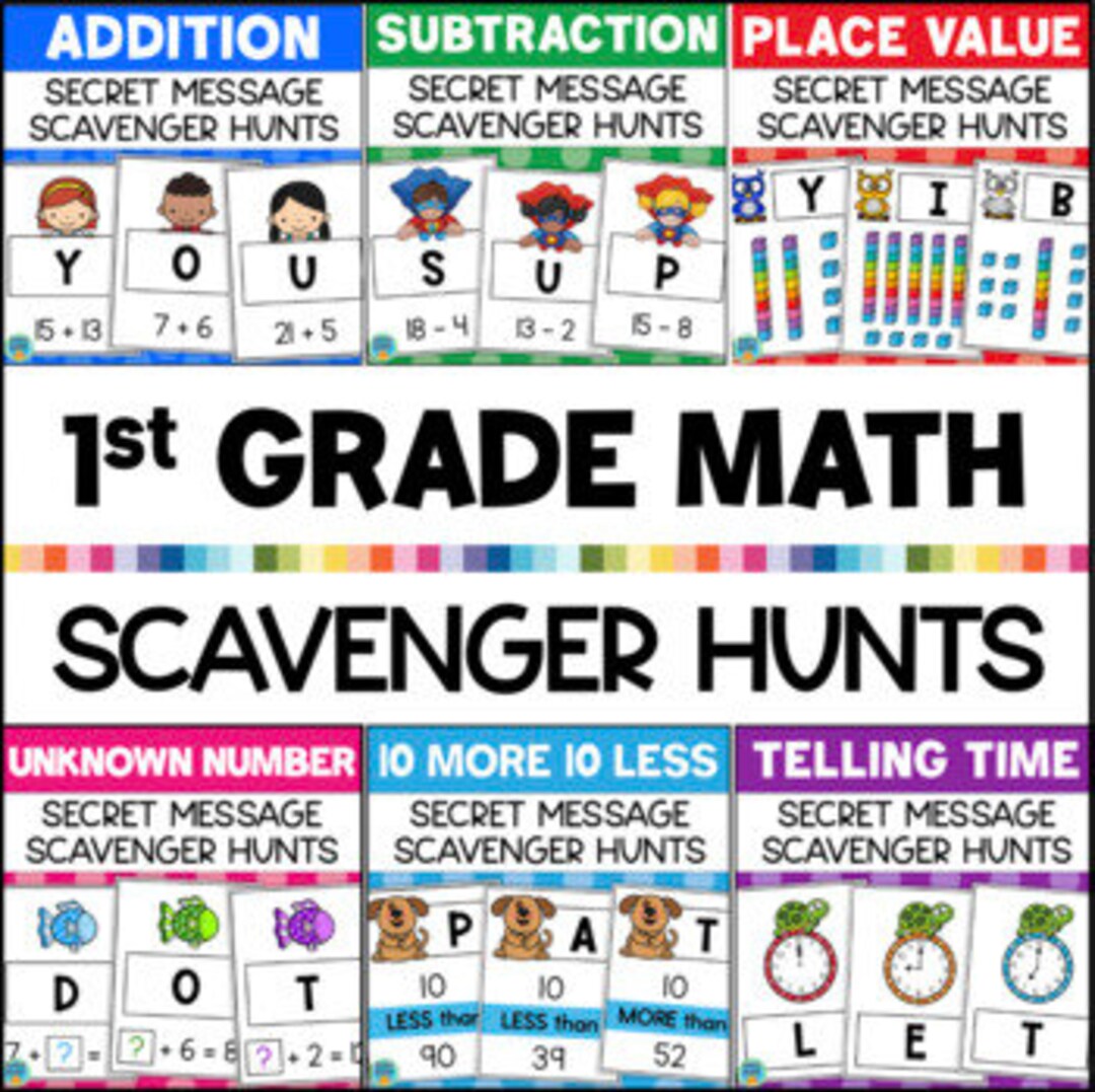 1st Grade Math Activities BUNDLE Addition Subtraction Telling Time ...