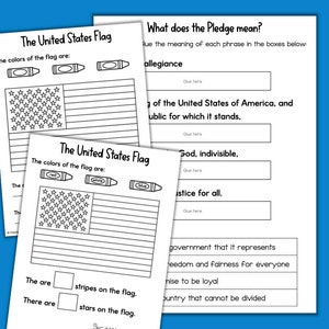 The Pledge of Allegiance Poster Worksheets and Vocabulary Activities ...