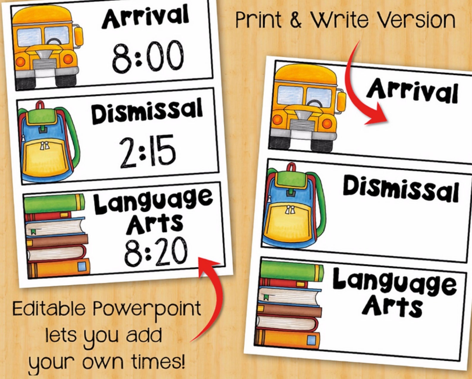 EDITABLE Classroom Daily Schedule Cards & Clocks Back to - Etsy Australia