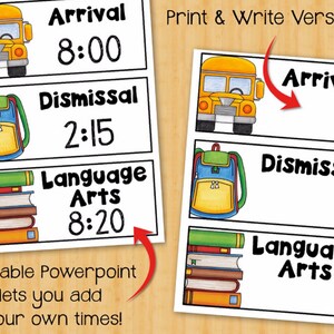 EDITABLE Classroom Daily Schedule Cards & Clocks Back to School Decor ...