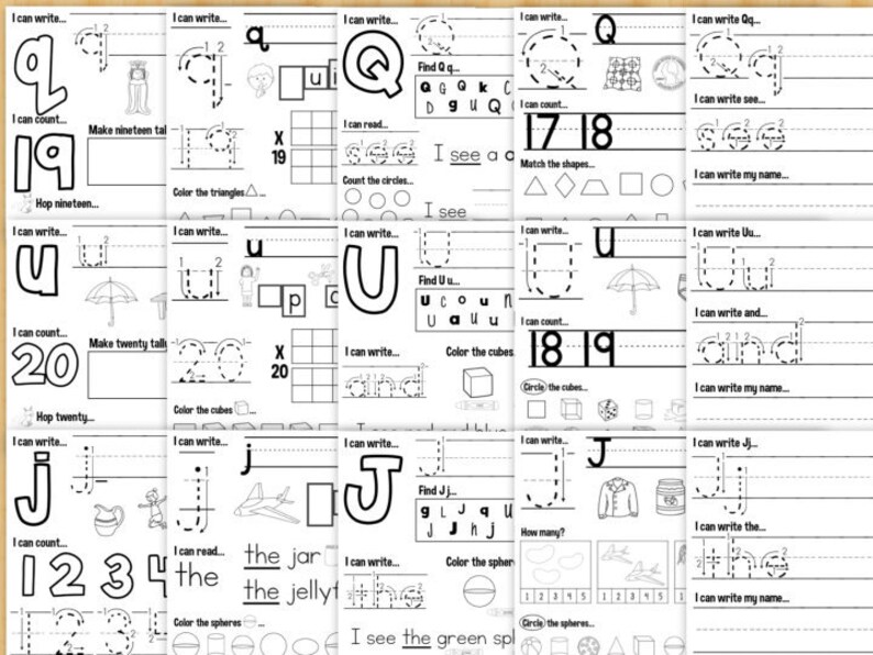 Kindergarten Daily Practice Worksheets FULL YEAR Phonics - Etsy