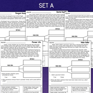 3rd Grade Reading Comprehension Cut & Paste Worksheets With Questions ...