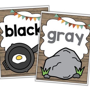 Printable Camping Theme COLOR Posters Classroom Decor Learning Colors ...