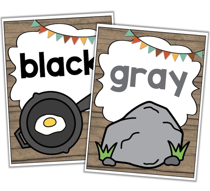 Printable Camping Theme COLOR Posters Classroom Decor Learning Colors ...