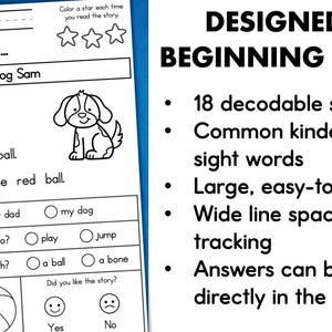 Kindergarten at Home Reading Worksheets - Comprehension Passages ...