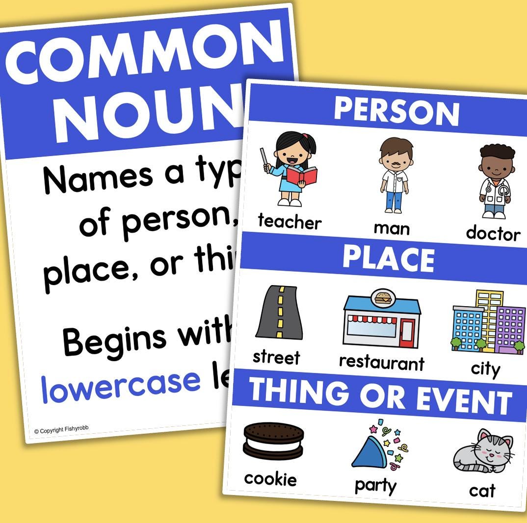 Common and Proper Nouns 2nd Grade Grammar Language Arts Worksheets ...