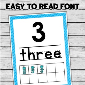 Printable UNDER the SEA Ocean Theme Number Posters 0-20 Classroom Decor ...